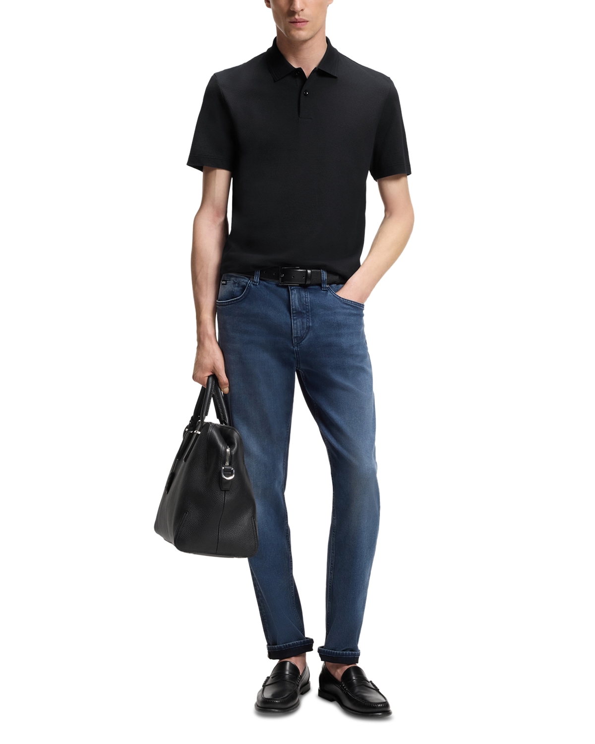 BOSS parlay cotton blend jersey polo shirt